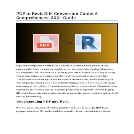 PDF to Revit BIM Conversion Guide: A Comprehensive 2024 Guide | PDF