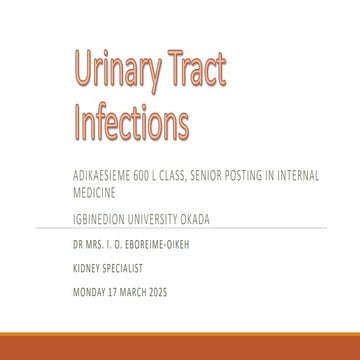 Urinary Tract Infection (UTI) | PPT