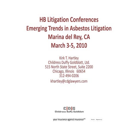 Asbestos Trusts and Asbestos Bankruptcies HB Asbestos Litigation ...