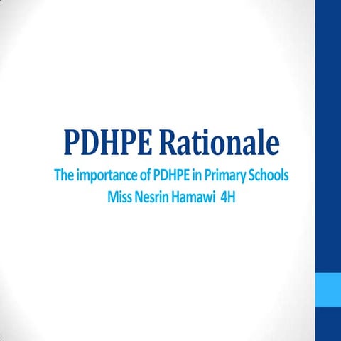 PDHPE RATIONALE | PPTX