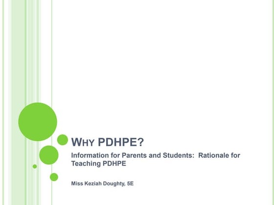 PDHPE RATIONALE | PPTX