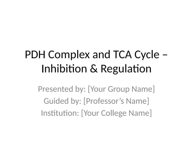 Pyruvate dehydrogenase PDH.pptx enzyme presentation | PPTX