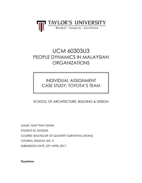 Toyota's organizational culture | PPTX