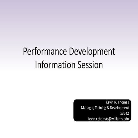 Performance Development Info Session - General Audience | PPT