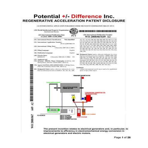 PDi Regenerative Acceleration Generator (ReGenX) 2013 Patent Disclosure ...