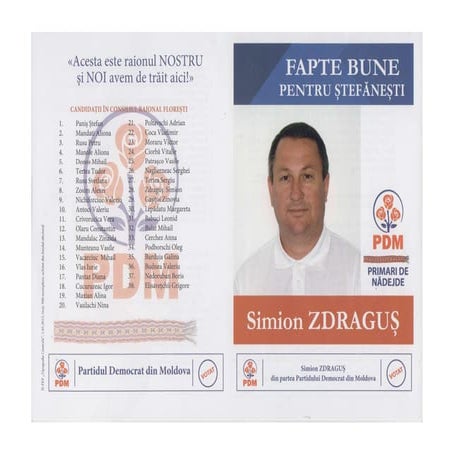 Partidul Democrat din Moldova- Simion Zdraguş | PDF