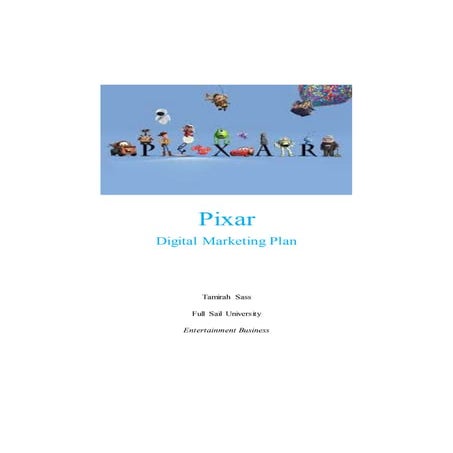 Pixar: Digital Marketing Plan | DOCX