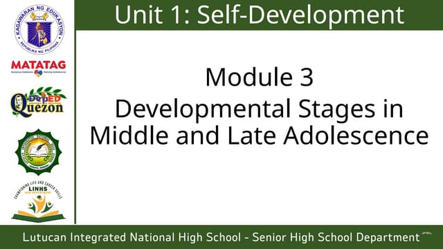 PERDEV MODULE 3 - the developmental stages | PPTX
