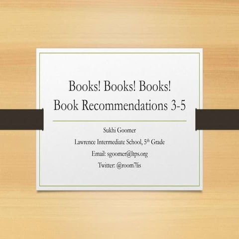 PD November 5 2019 Book Recommendations | PPTX