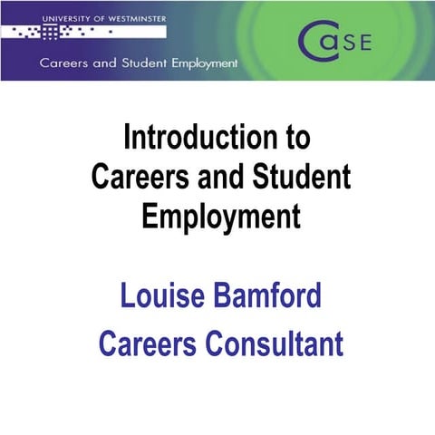 Introduction to Careers and Student Employment | PPT