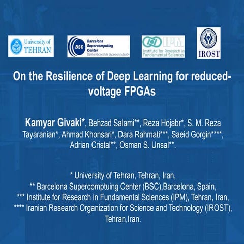 On The Resilience Of Deep Learning For Reduced Voltage Fpgas Ppt 
