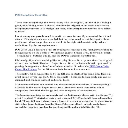 Pdp game cube controller | PDF