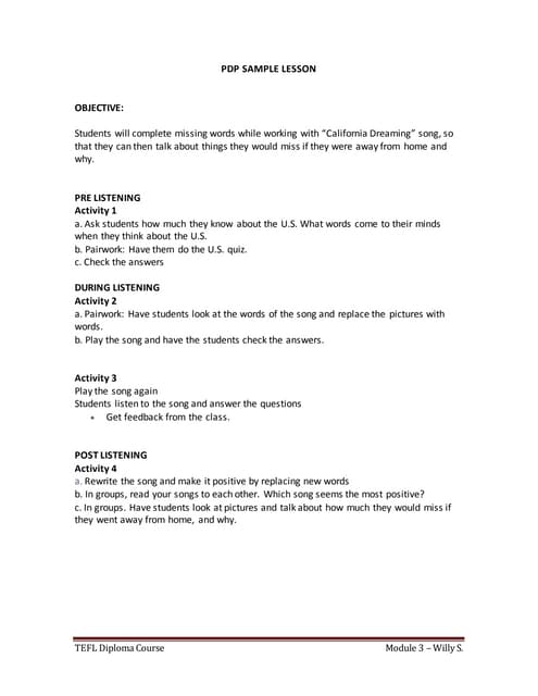 How to create the perfect tefl lesson plan | PPTX