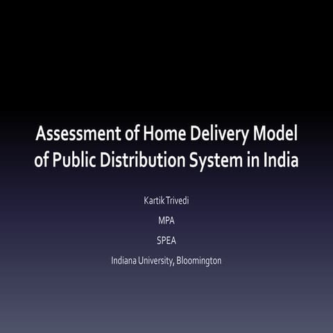 Program Assessment of Public Distribution System Scheme | PPTX