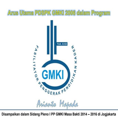 INTEGRASI PDSPK GMKI 2006 DALAM PROGRAM GMKI | PPTX
