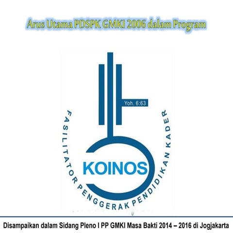 INTEGRASI PDSPK GMKI 2006 DALAM PROGRAM GMKI | PPTX