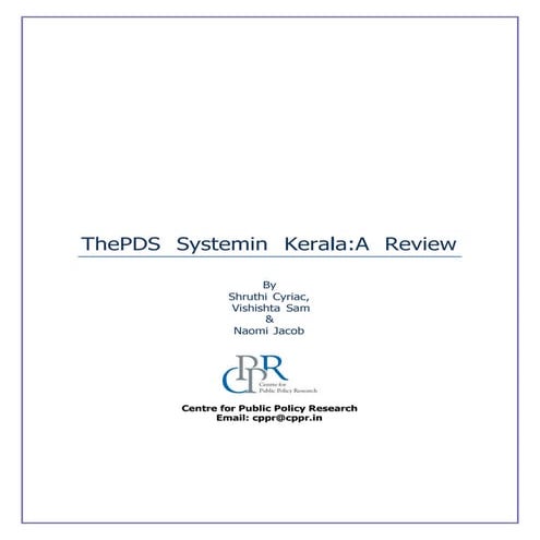 The PDS System in Kerala:A Review | PDF