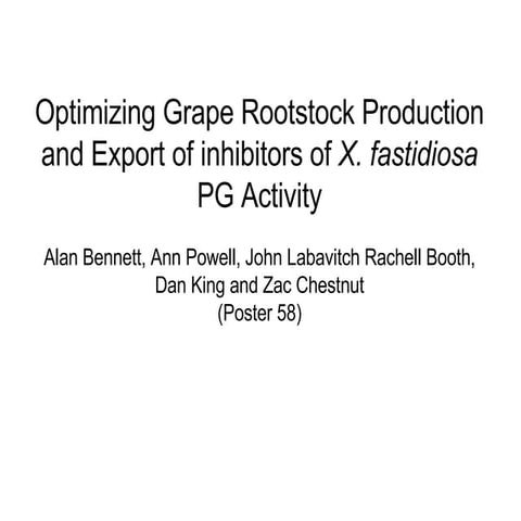 Optimizing Grape Rootstock Production and Export of inhibitors of X ...