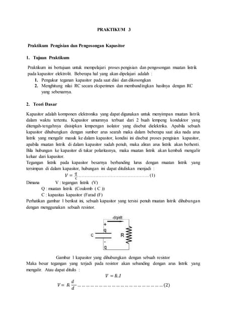 Laporan Praktikum rangkaian RC | DOCX