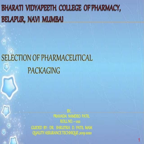 Pharmaceutical packaging | PPTX