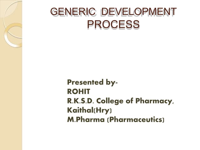 Generic Product Development Process | PPTX