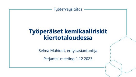 Perjantai-meeting: Työelämän muutosnäkymät, HELP-projekti | PDF