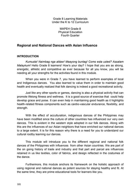 Rubric for folk dance | DOC | Education