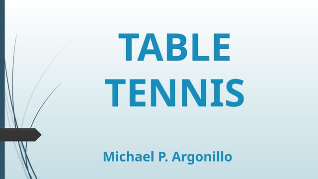 Table tennis (PHYSICAL EDUCATION LESSON) | PDF
