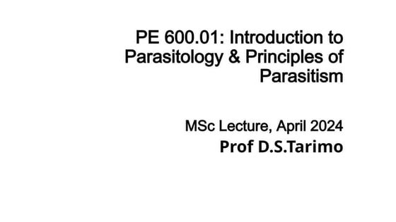 Basic Introduction to Parasitology | PPT
