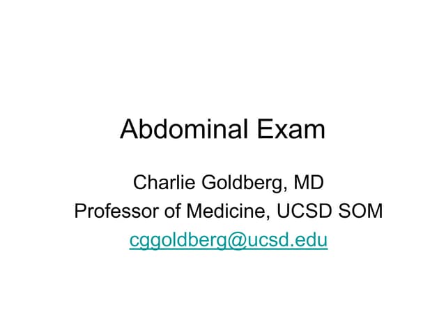 Assessment of the abdomen | PPTX