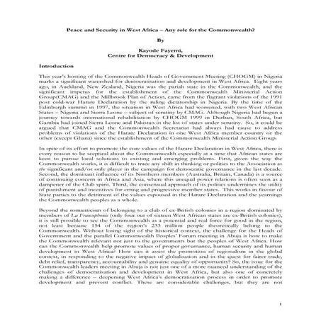 Peace and security in west africa | PDF