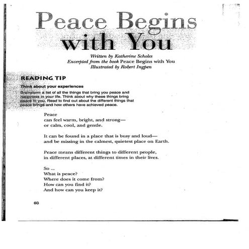Peace begins with you katherine scholes | PDF
