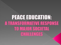 Peace education presentation | PPT