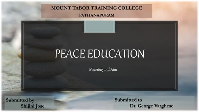 NSTP – CWTS Specific Module 3 (Peace Education).pptx | Education