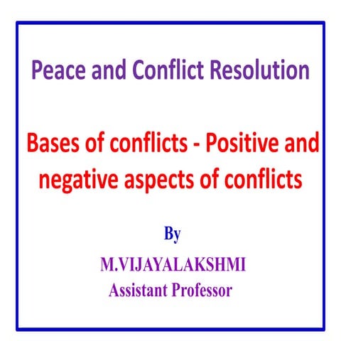 Peace and Conflict Resolution | PPTX