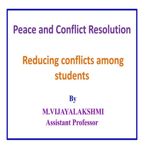 Peace and Conflict Resolution | PPT