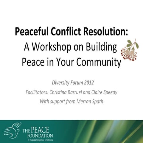 Peaceful conflict resolution peace foundation | PPT