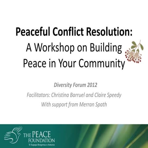 Peaceful conflict resolution peace foundation | PPT