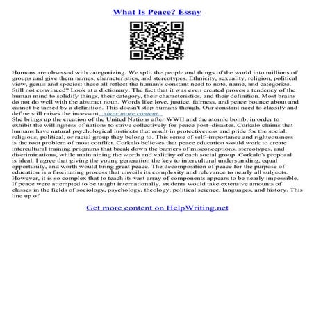 Peace Of Mind Essay | PDF