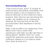 Peacocking meaning | PDF