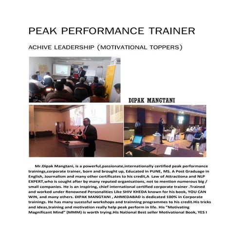 Peak performance trainings broucher copy | PDF