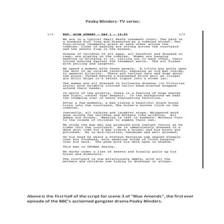 Peaky blinders script analysis done! | DOCX