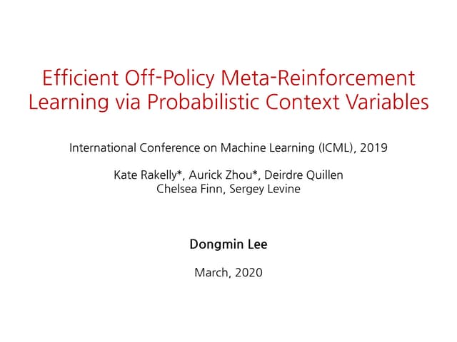 Efficient Off-Policy Meta-Reinforcement Learning via Probabilistic ... Efficient Off-Policy Meta-Reinforcement Learning via Probabilistic ...