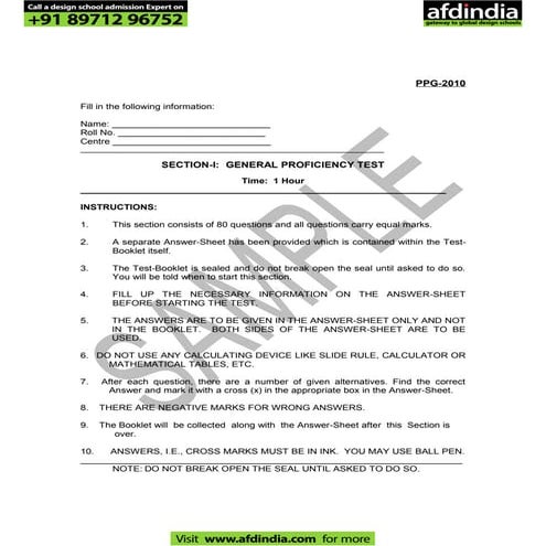 Nift ug creative ability test | PDF