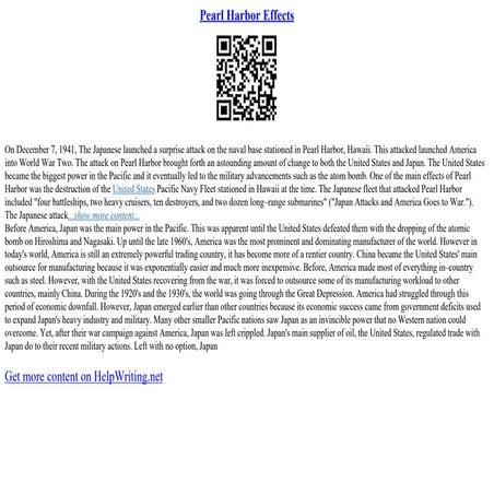Pearl Harbor Attack Essay | PDF
