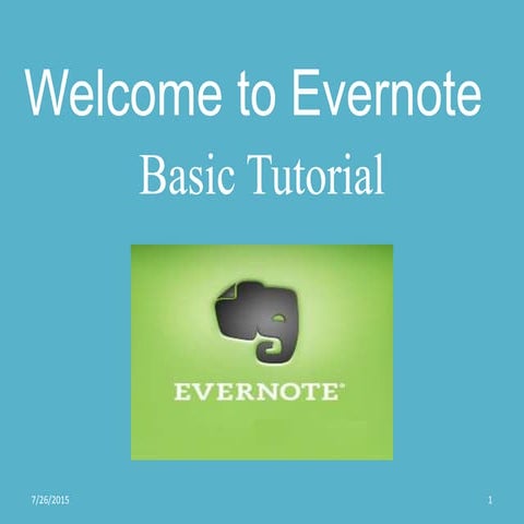 Evernote basic tutorial | PPT