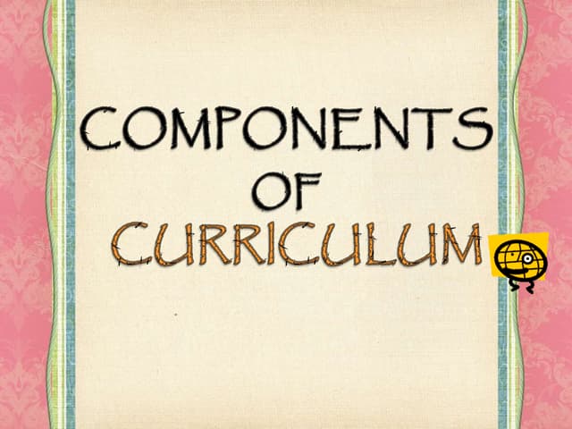 Decker Walker's curriculum model (1971) | PPTX