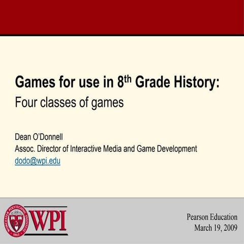 Games for Pearson Education | PPT