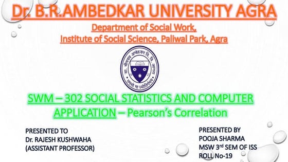 PEARSON PRODUCT MOMENT CORRELATION COEFFICIENT | PPTX | Physics | Science