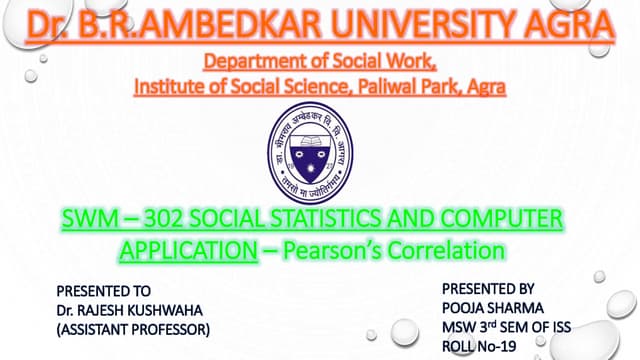 Pearson's correlation coefficient | PPTX